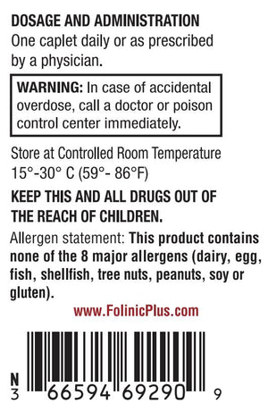 Dosing + Product Info – Folinic Plus
