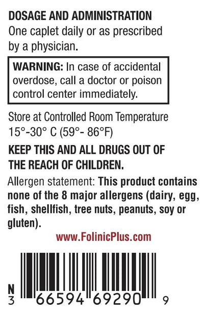 Dosing + Product Info – Folinic Plus